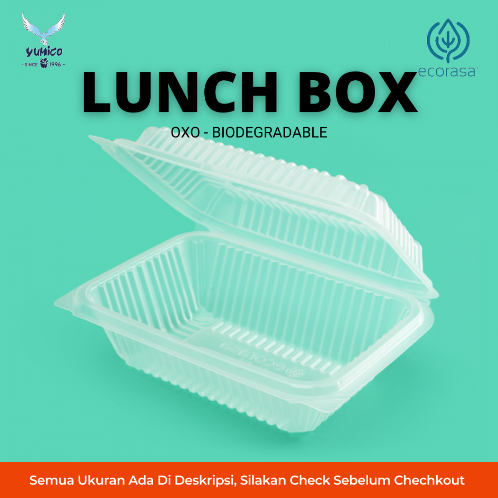 Jual Lunch Box Clamshell Ramah Lingkungan Ecorasa ECL-510 Oxium (100PCS ...