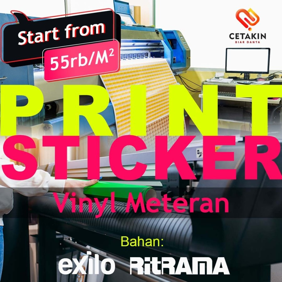Jual Cetak Stiker Vynil Meteran / print stiker branding mobil | Shopee ...