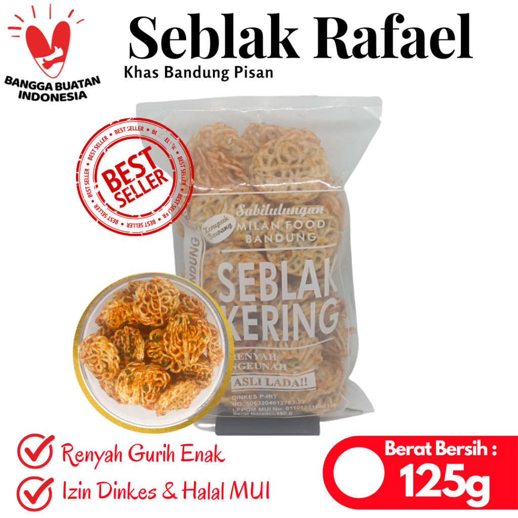 Jual Kerupuk Seblak Viral Rafael Milan Food 100g Kemasan Plastik Bantal ...