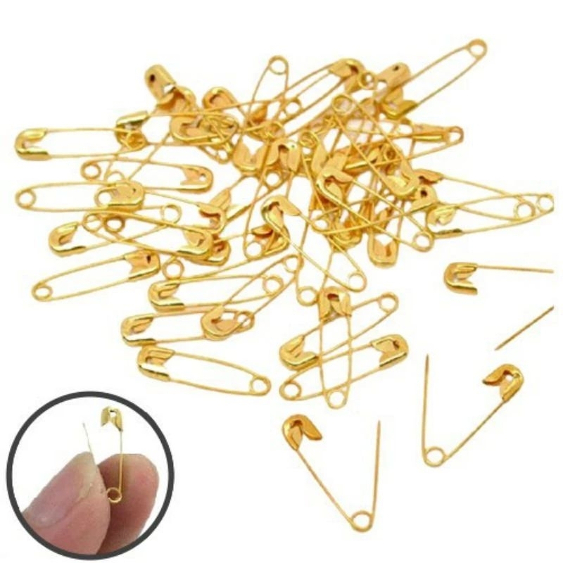 Jual PENITI KECIL 2CM gold/ harga satuan isi 10 peniti | Shopee Indonesia