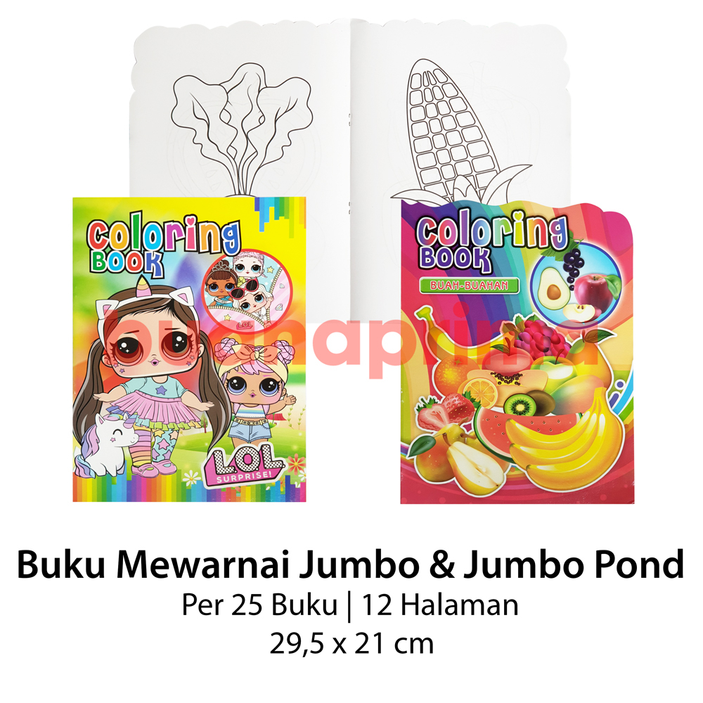 Jual Buku Mewarnai Jumbo A4 dan Pond per 25 Buku Coloring Book ...
