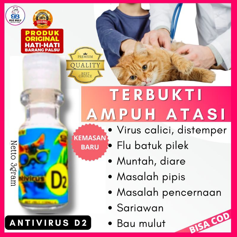 Jual D2 obat virus calici distemper flu batuk pilek bersin mencret ...