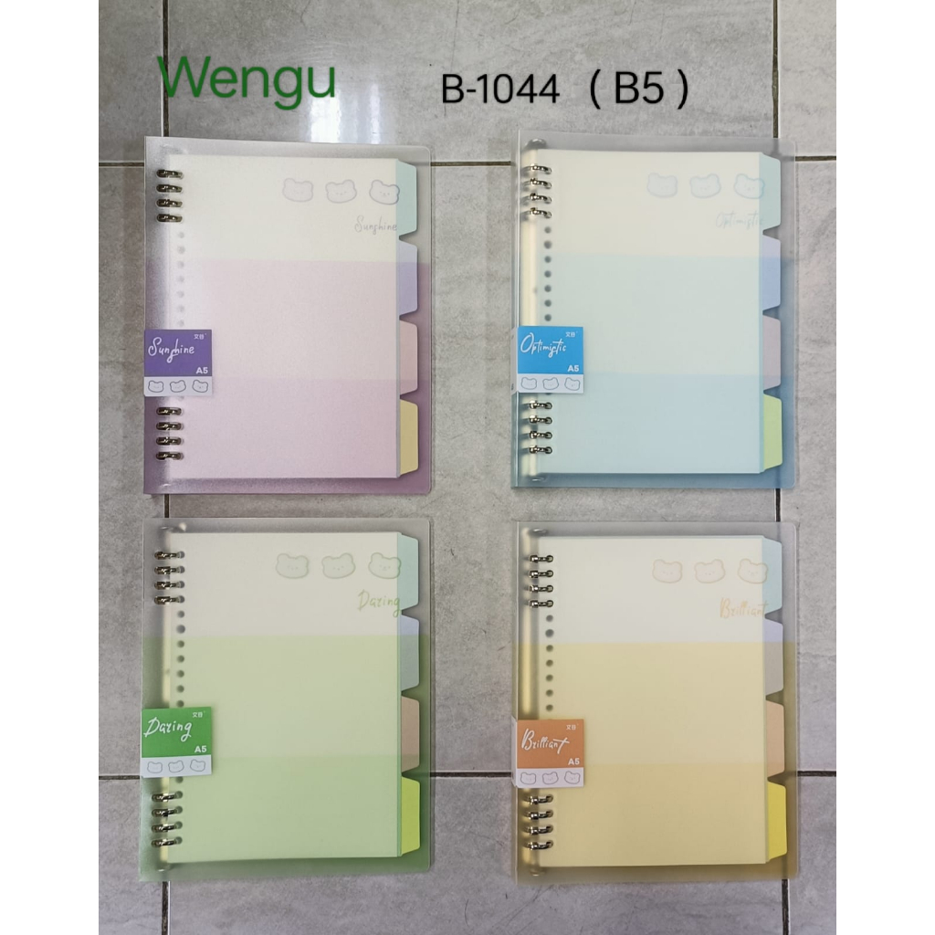 Jual map binder looseleaf tricolor ring 8 kode B1044 B5 wengu random ...