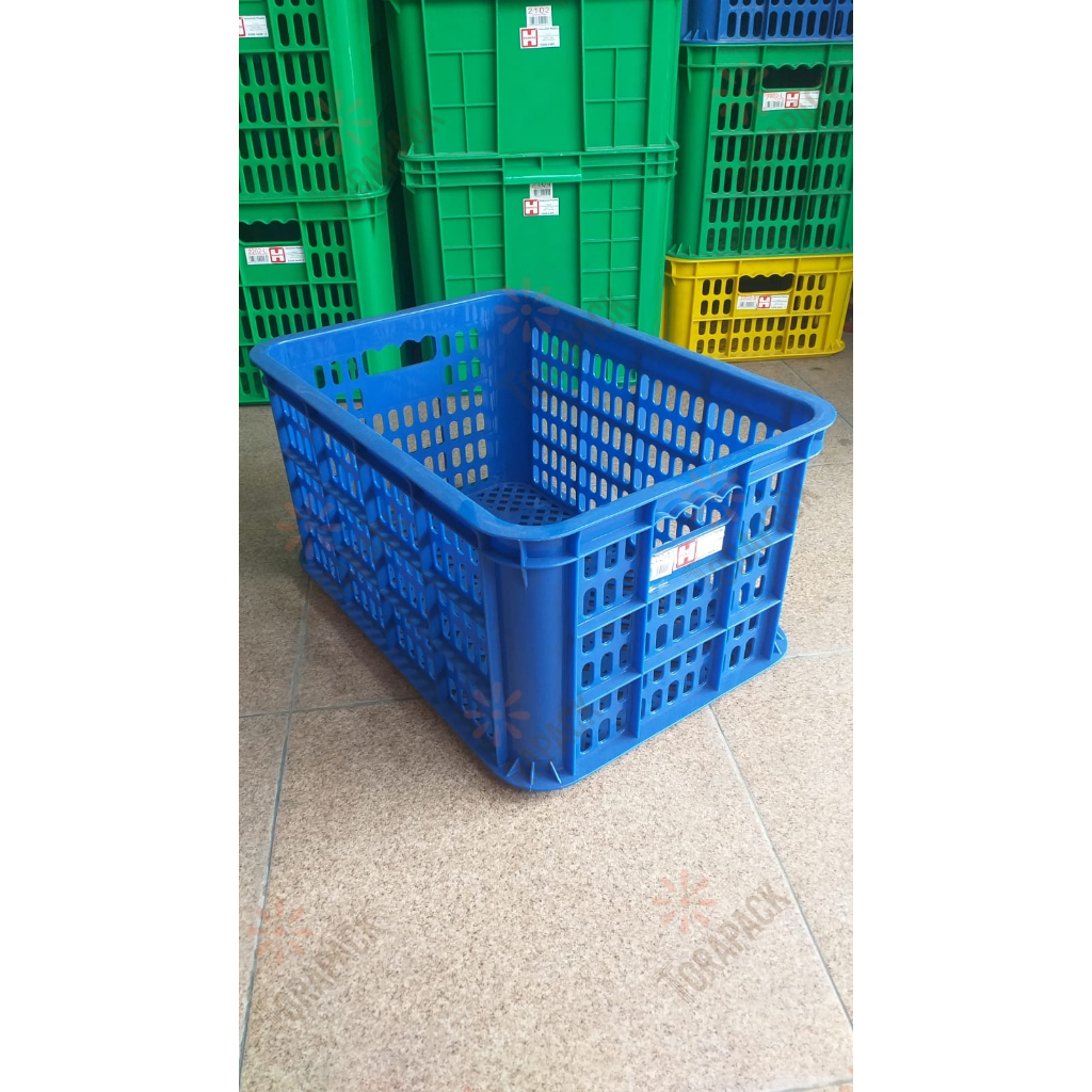 Jual Kontainer Keranjang Box Berlubang HANATA 2202M BIRU | Shopee Indonesia