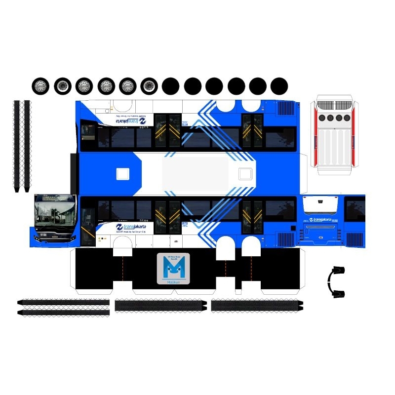 Jual Lembaran Pola Papercraft Bus skala 50 Transjakarta | Shopee Indonesia