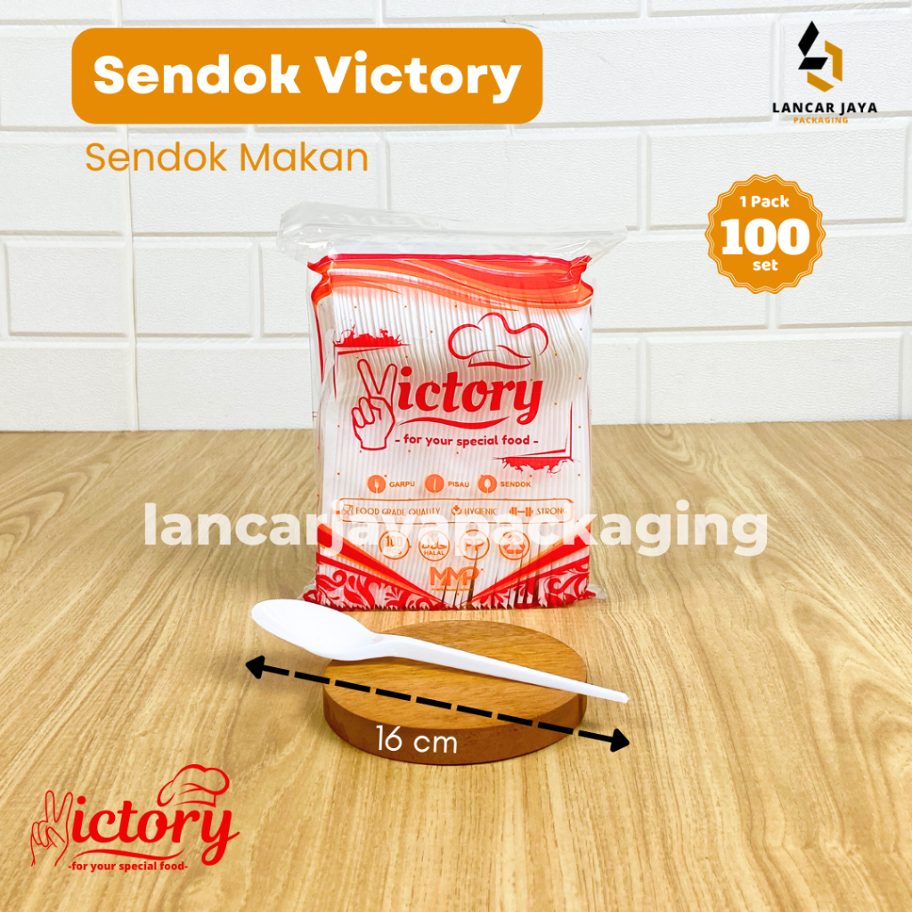 Jual [100 PCS] Sendok Garpu Makan Plastik Foodgrade Victory Fresh One ...