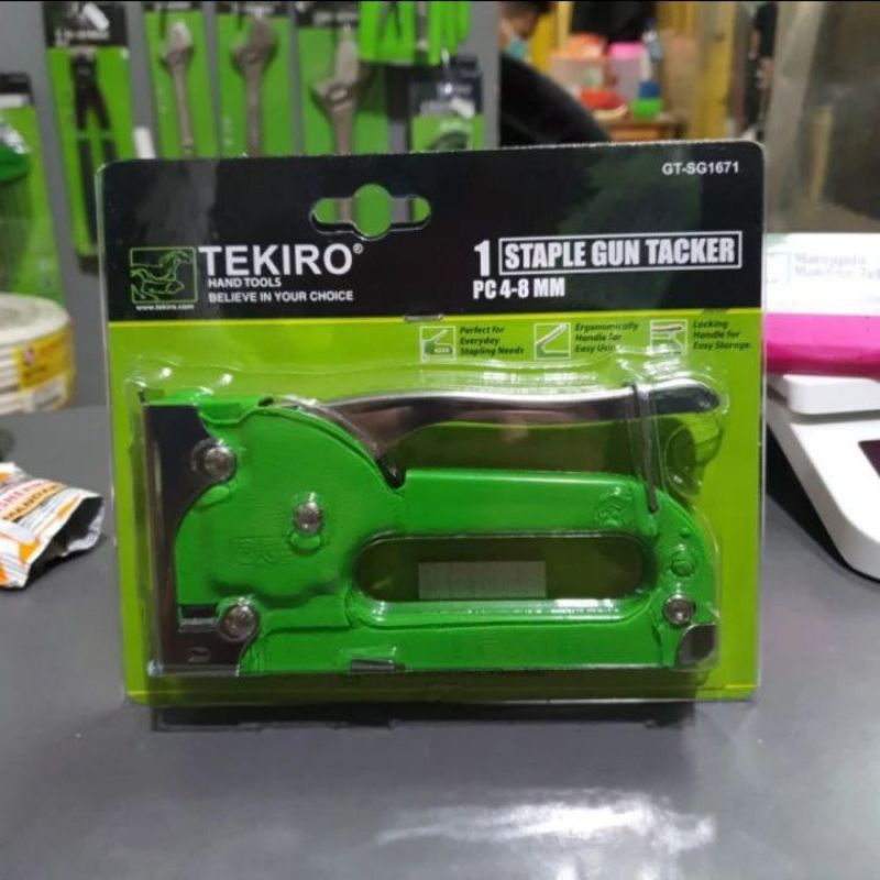 Jual Staple Gun Tacker Staples Manual Tekiro | Shopee Indonesia