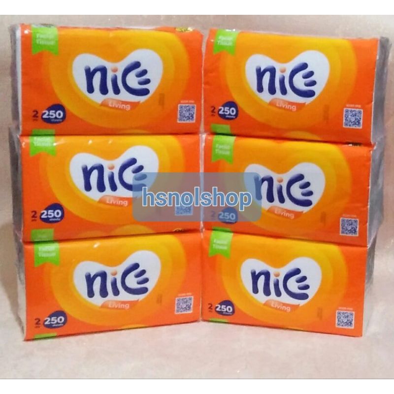 Jual Tissue Nice 250 sheets isi 6 pack / Tissue Facial Nice 250 sheets ...