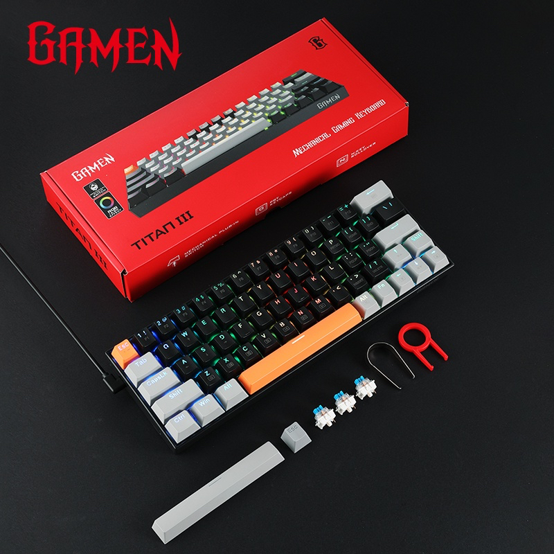Jual KEYBOARD GAMEN Titan III SWITCH Blue Gaming Wired RGB LED Light ...