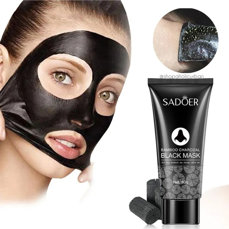 Jual Masker Komedo Sadoer Bamboo Charcoal Black Mask Masker Wajah ...