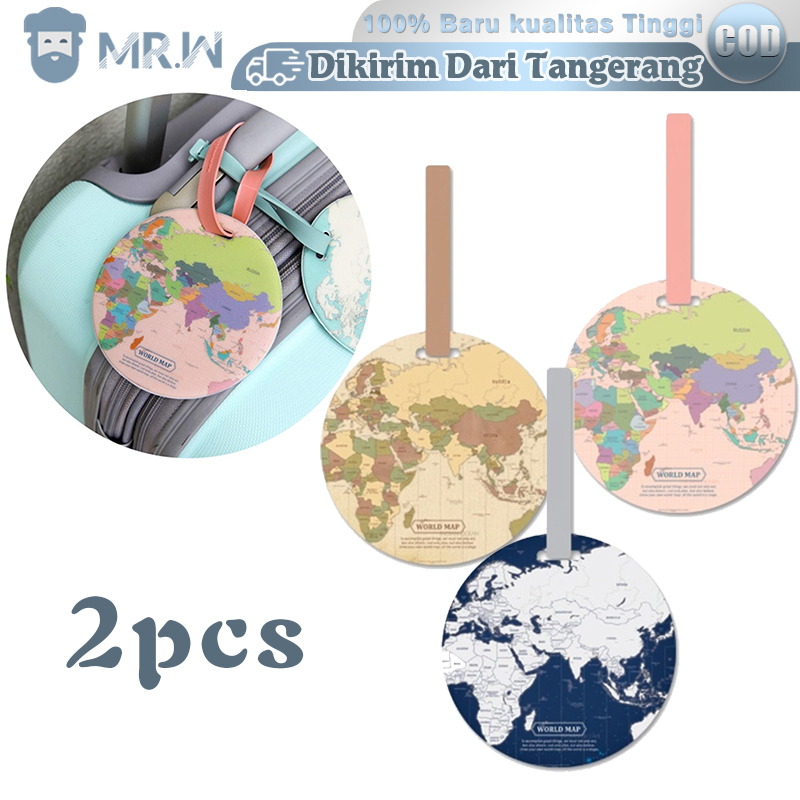 Jual World Map Tag Koper Luggage Tag 2pcs Travel Tag Bag Tag Travel ...