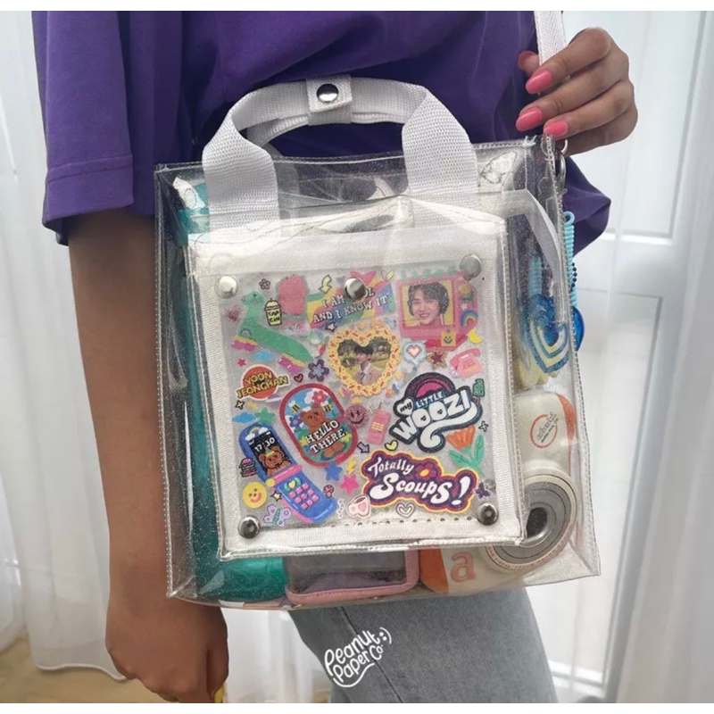 Jual Preloved Tas PVC Peanut Room White | Shopee Indonesia