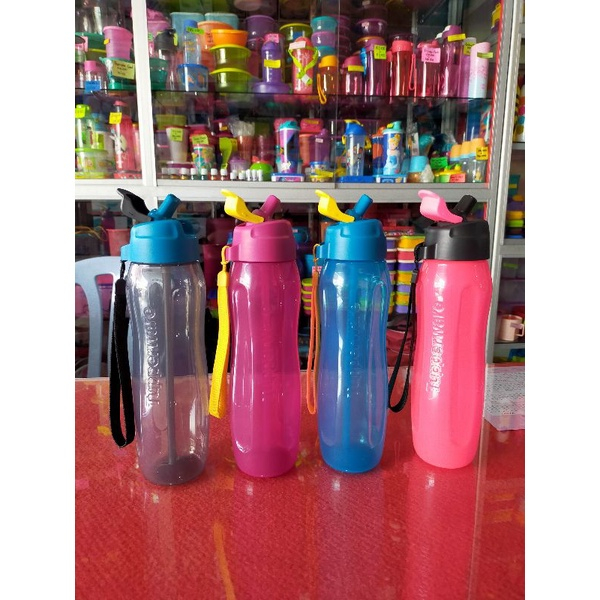 Jual eco bottle straw 750 ml tupperware botol minum sedotan promo ...