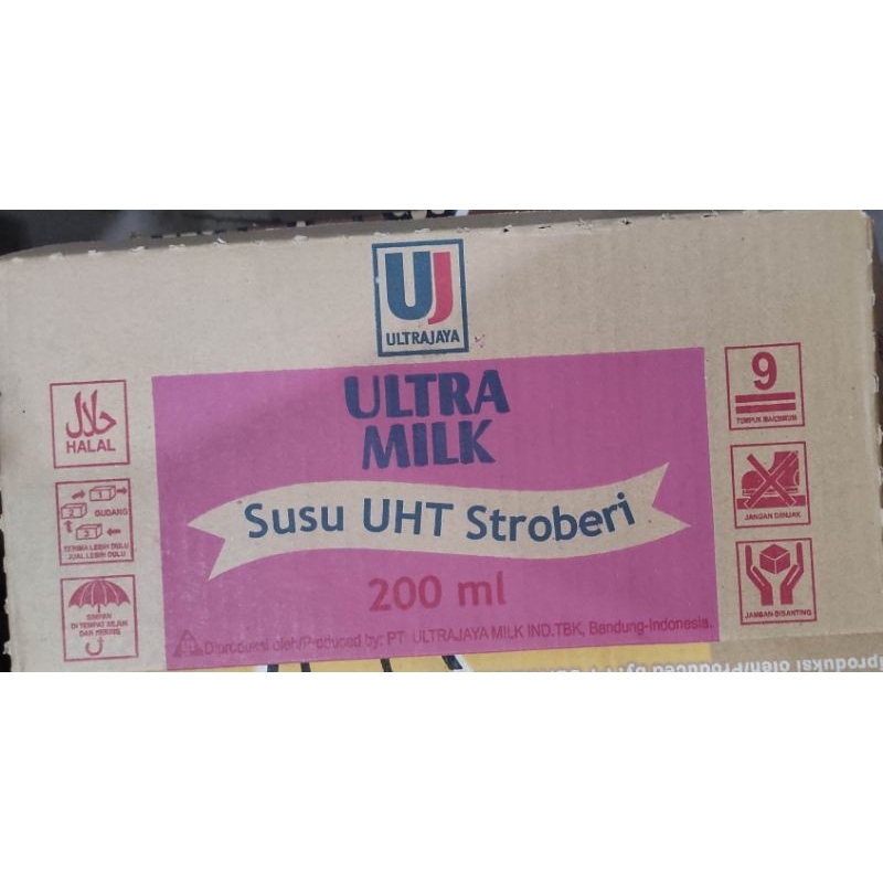 Jual Ultra Milk Susu UHT Rasa Stroberi 200 ml 1 dus isi 24 pcs (via ...