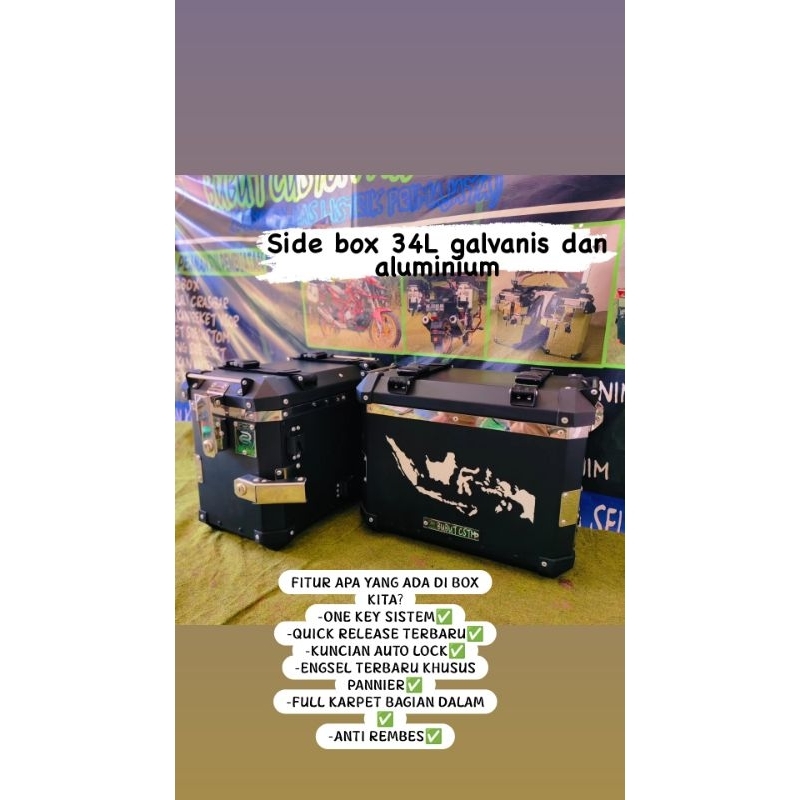 Jual Side box pannier 34L ALUMINIUM+galvanis,pannier bubut custom, box ...