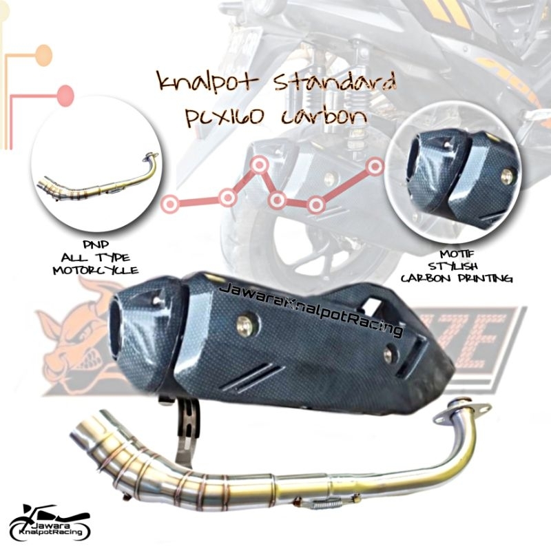 Jual knalpot standar racing pcx 160 pollarize carbon | Shopee Indonesia