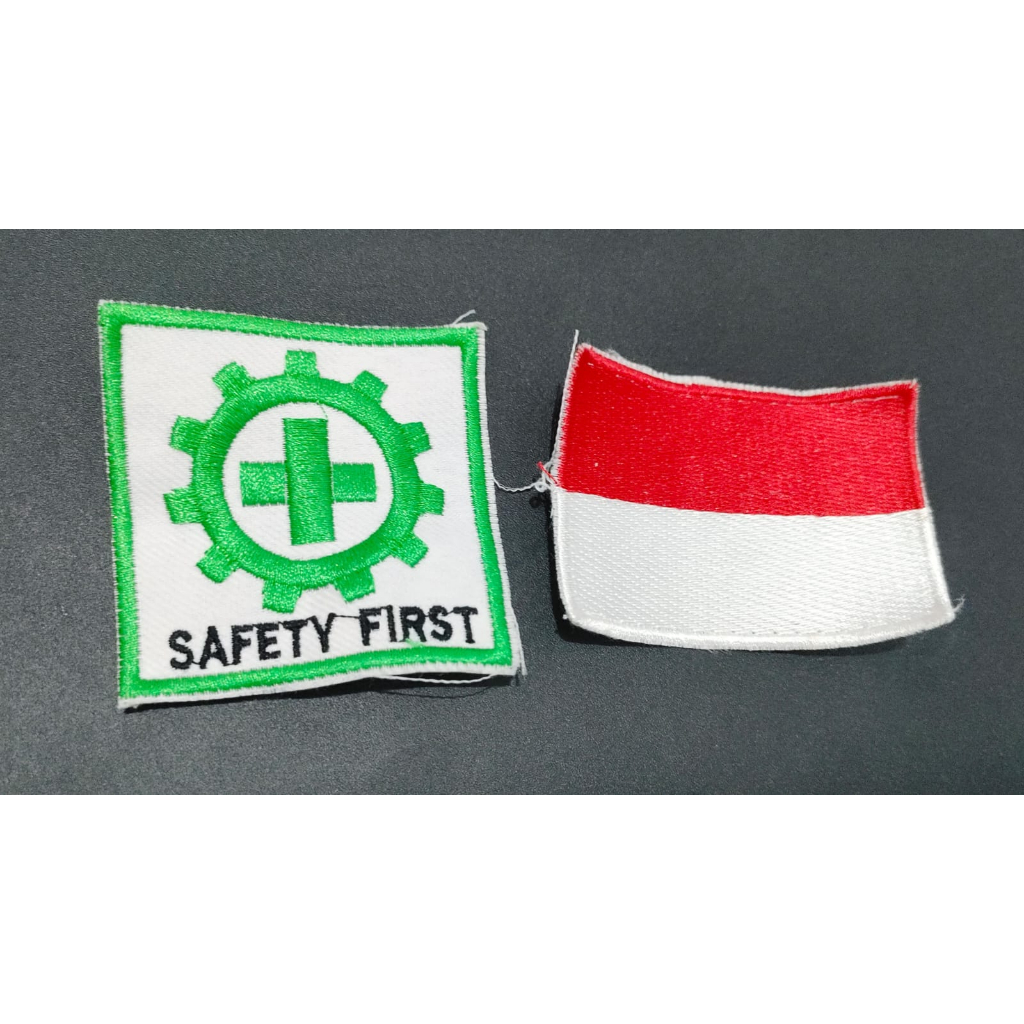 Jual Badge Logo Bendera Merah Putih dan K3 Safety First | Shopee Indonesia