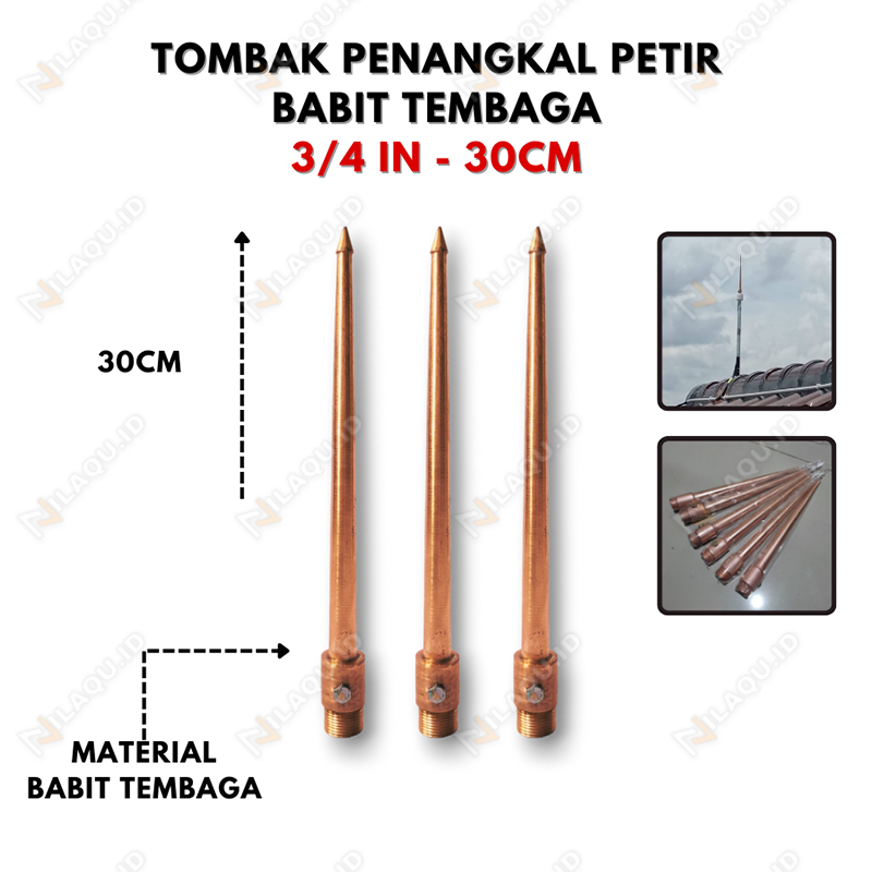 Jual tombak SPLITZEN babit tembaga 3/4 penangkal petir ukuran 30cm ...