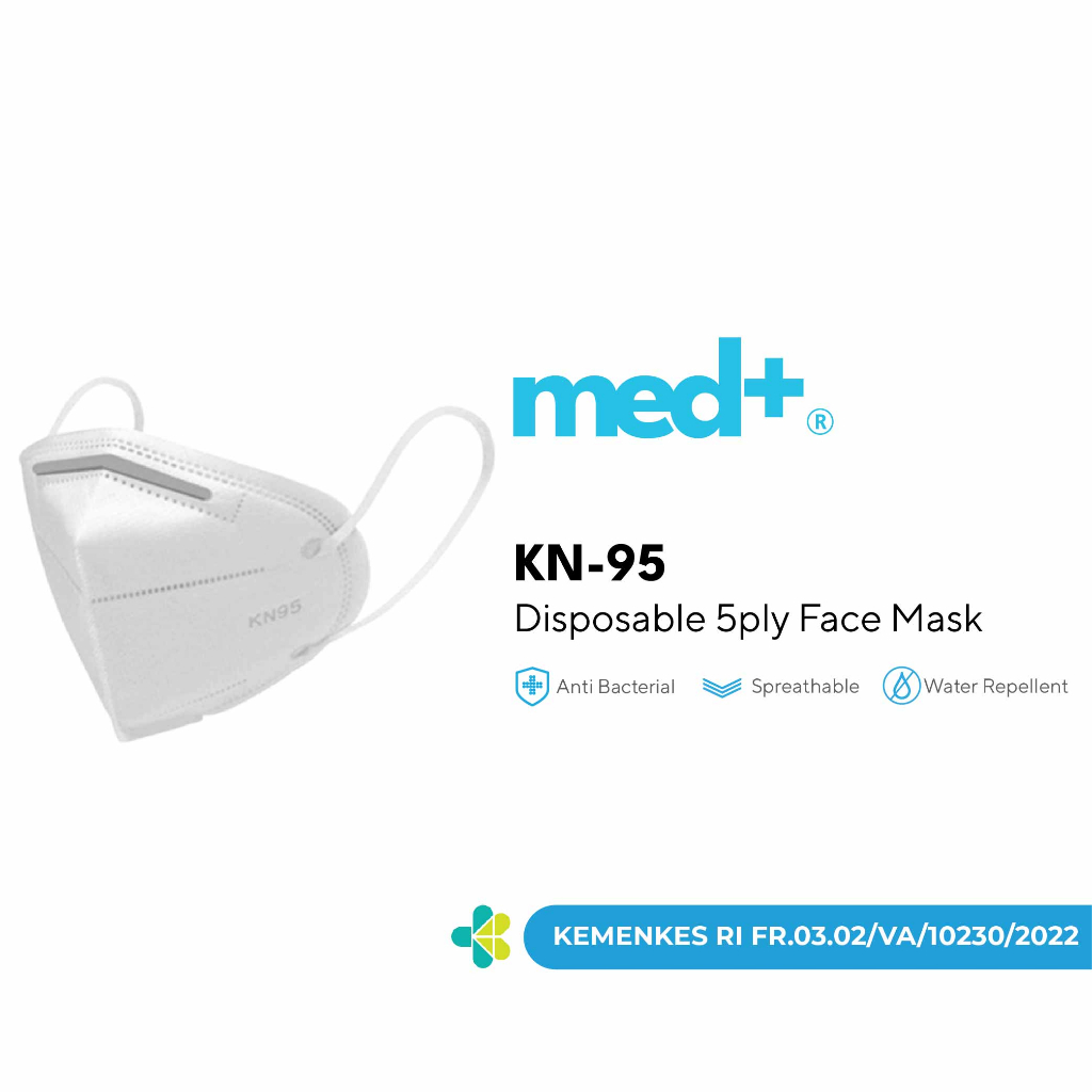 Jual MASKER Med+ 5 PLY KN95 ADA PENYANGGA HIDUNG DISPOSABLE FACE MASK ...