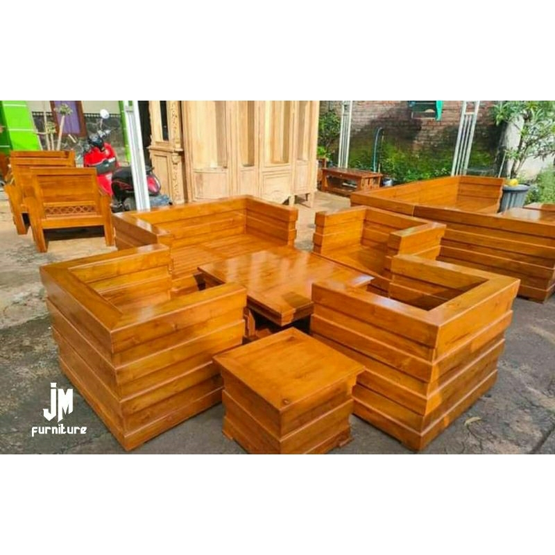 Jual KURSI TAMU TERMURAH || KURSI BOX MINIMALIS || KURSI JATI JEPARA ...