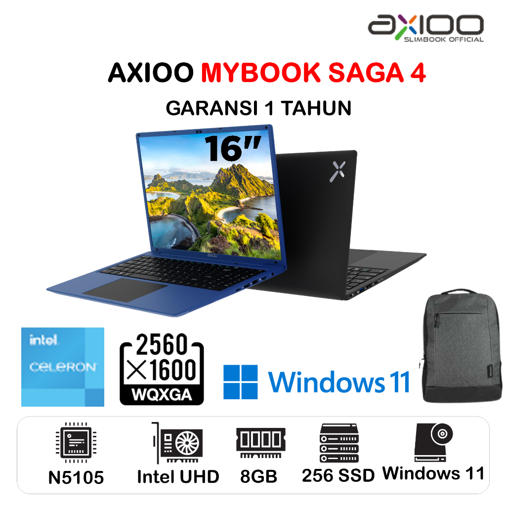 Jual LAPTOP AXIOO MYBOOK SAGA 4 N5105 8GB 256SSD Windows 11 16 Inch ...