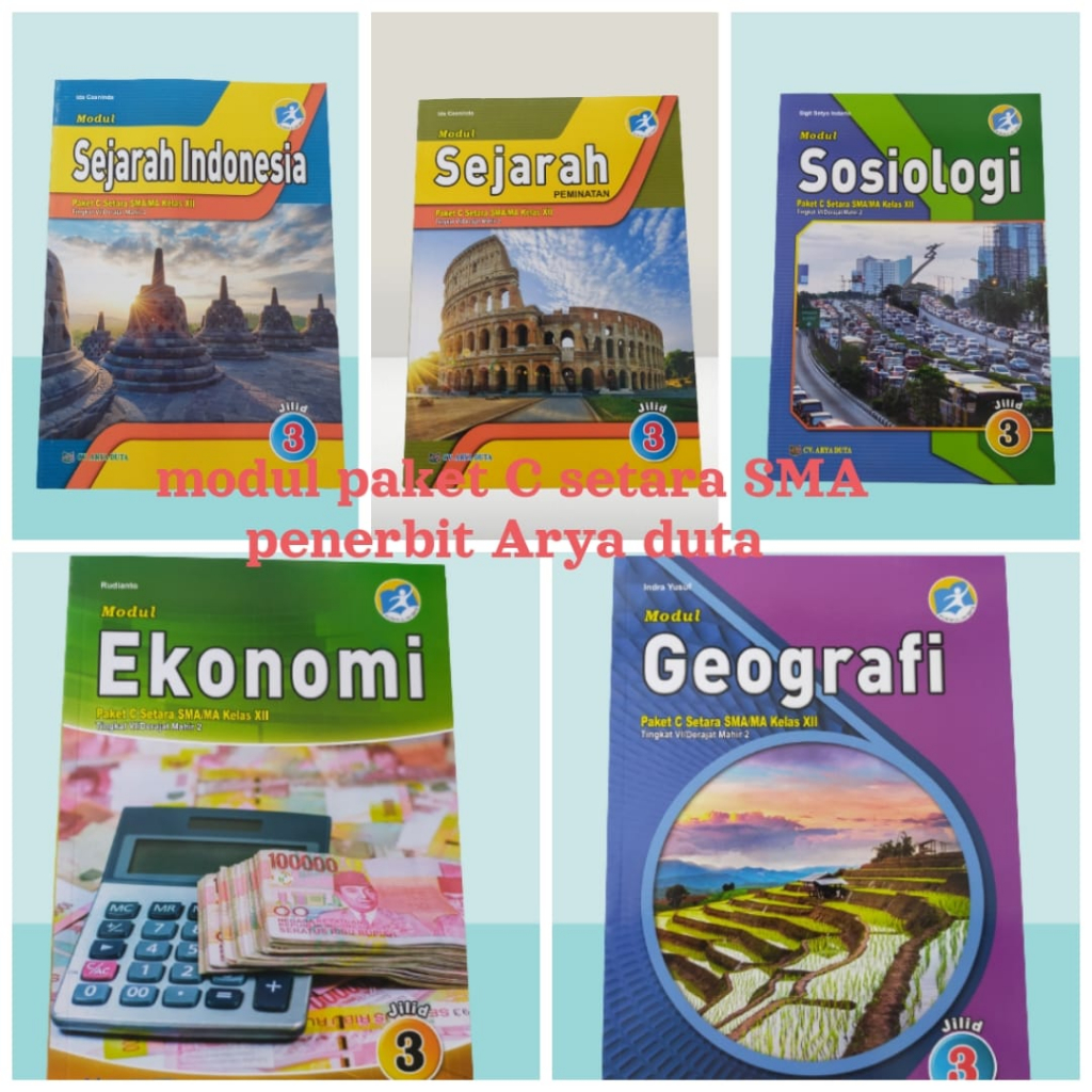 Jual Harga satuan buku modul paket C kelas 12 setara SMA penerbit Arya ...