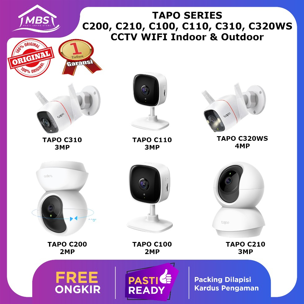 Jual Tapo C200 C210 C100 C110 C310 C320WS CCTV Wifi IP Camera Pan ...