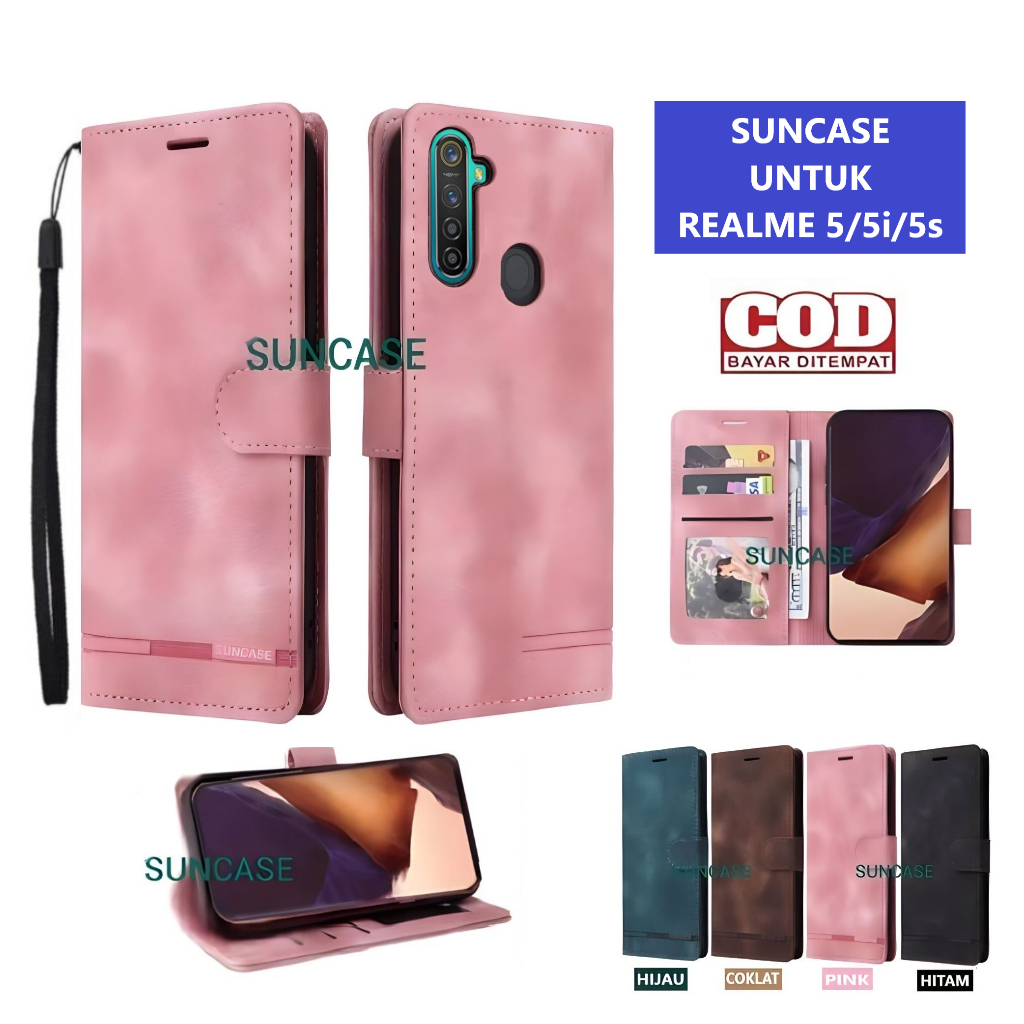 Jual Casing REALME 5 / 5i / 5S model flip buka tutup case kulit ada ...