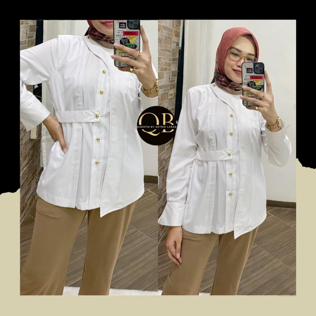 Model Baju Kemeja Putih Wanita Terbaru White Blouse Kemeja Putih