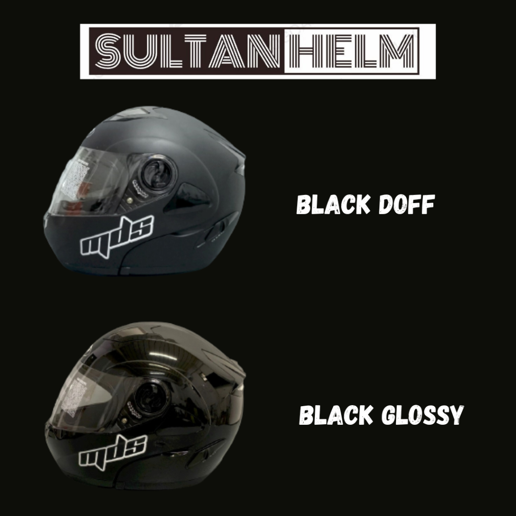 Jual HELM MDS PRO RIDER SOLID POLOS BLACK GLOSSY MDS MODULAR | Shopee ...