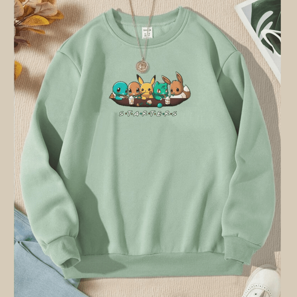 Jual Sweater Anak Pokemon Starters Crewneck Anak Lucu dengan Desain ...