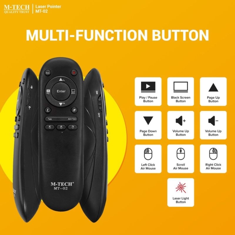 Jual LASER POINTER + MOUSE FUNCTION MTECH MT02 WIRELESS PRESENTER ...