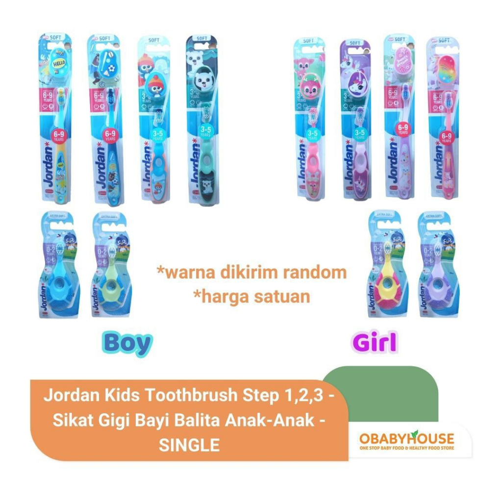 Jual Jordan Kids Toothbrush Step 1,2,3 - Sikat Gigi Bayi Anak Anak ...