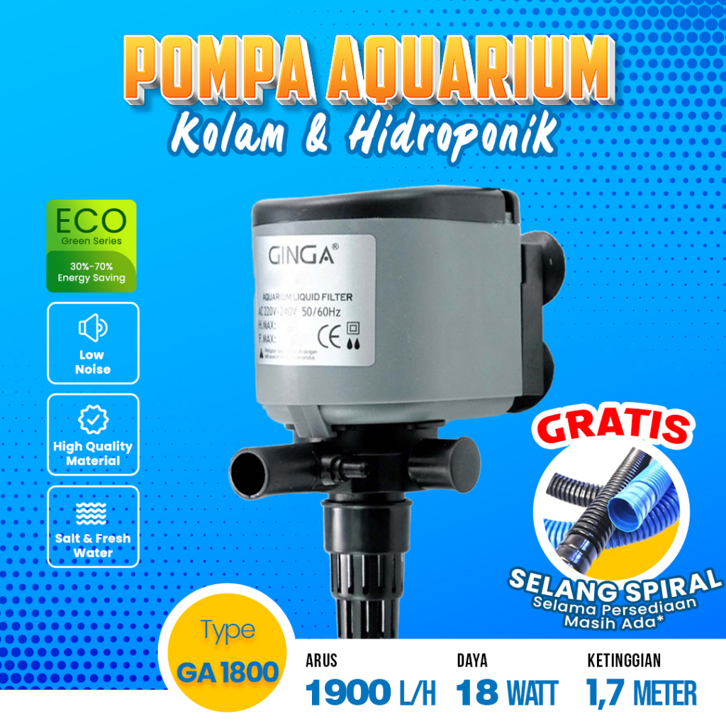 Jual GINGA GA 1800 Power Head Pompa Filter Air Celup Aquarium Aquascape ...