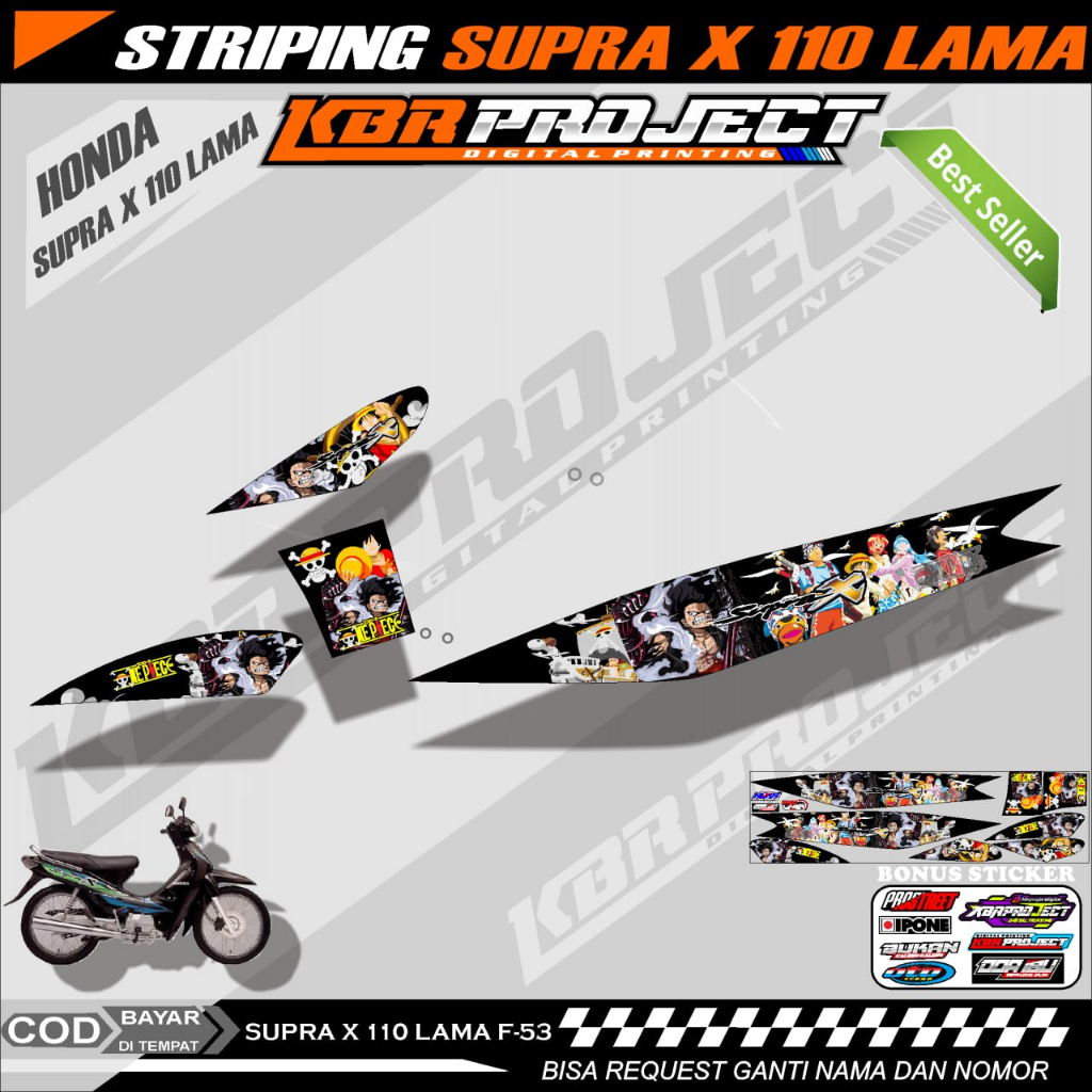 Jual SUPRA X 110 LAMA STIKER SRTIPING PREMIUM KEREN LIS VARIASI MOTOR ...