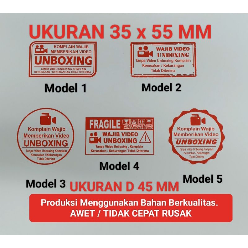 Jual STEMPEL UNBOXING WAJIB VIDEO FRAGILE STAMP OTOMATIS | Shopee Indonesia