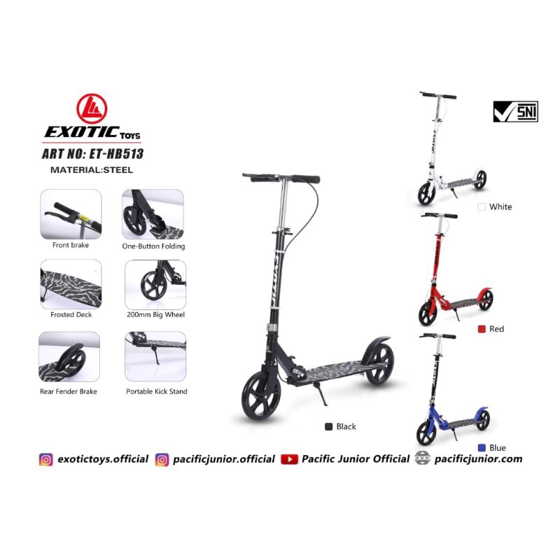 Jual Scooter Skuter Otoped Anak hingga Dewasa EXOTIC ET-HB 312,HB 305 ... Jual Scooter Skuter Otoped Anak hingga Dewasa EXOTIC ET-HB 312,HB 305 ...