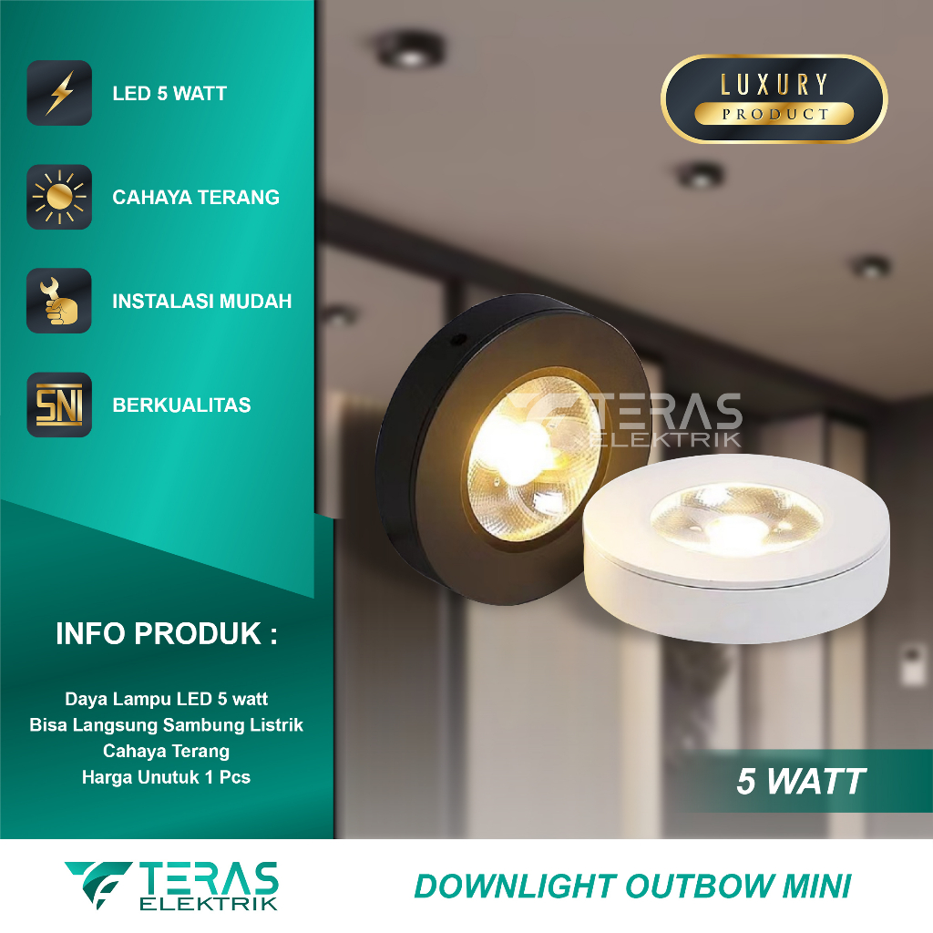Jual Lampu downlight 5 watt lampu outbow slim cahaya terang | Shopee ...