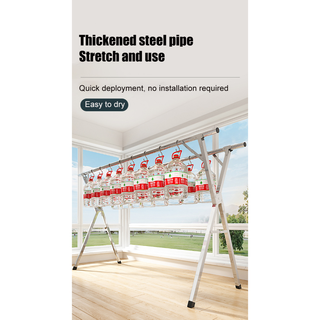 Jual Jemuran Baju Jemuran Lipat Stainless Steel Portable Bisa Dilipat ...