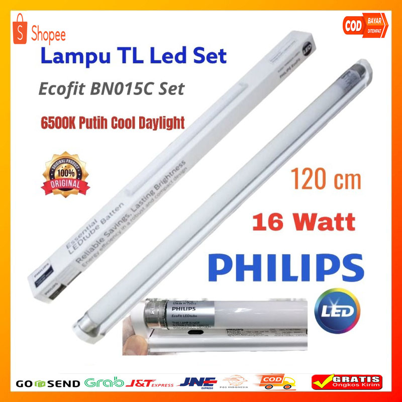 Jual Philips TL LED 16 Watt Set BN015C Lampu Neon T8 16W 16Watt 16 W 120 Cm terlaris | Shopee ...