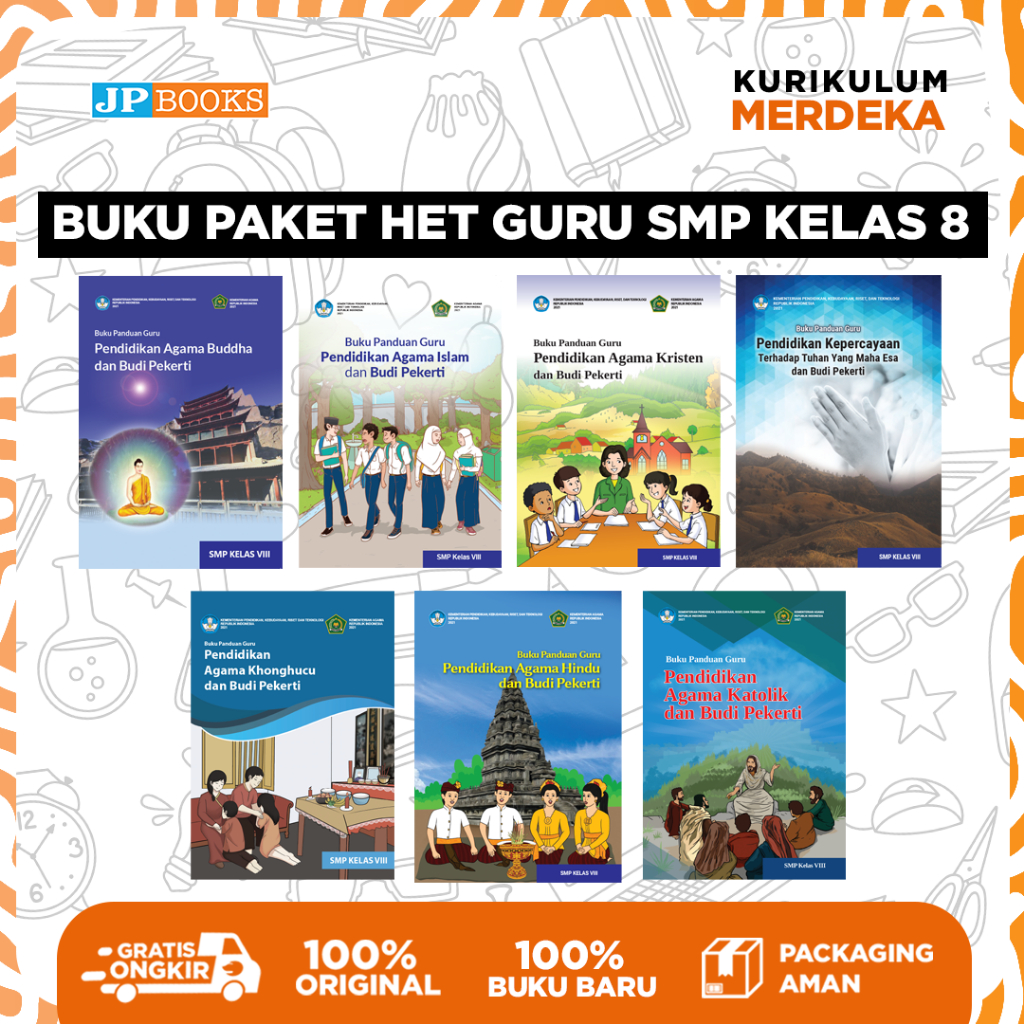 Jual JP Books – (KURIKULUM TERBARU) Buku Guru / Buku Teks Utama HET Kurmer Sekolah Agama SMP ...