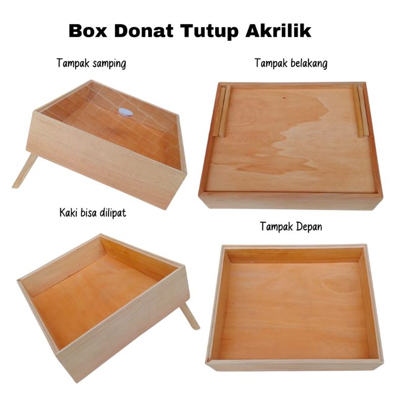Jual Kotak Donat Dengan Kaki / Box Donat Pajangan Jualan Display Donat ...
