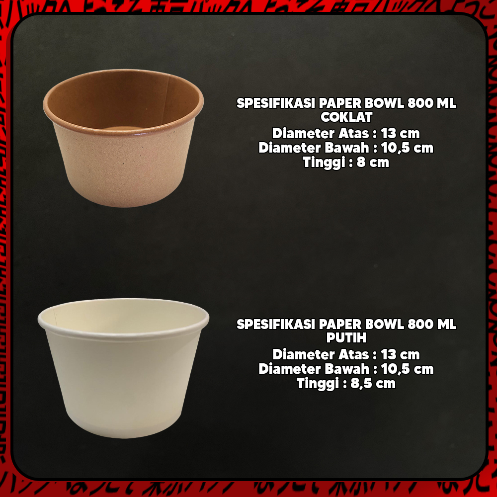 Jual Paper Bowl 800 ml / Mangkok Kertas / Rice Bowl Paper 800 ml ...