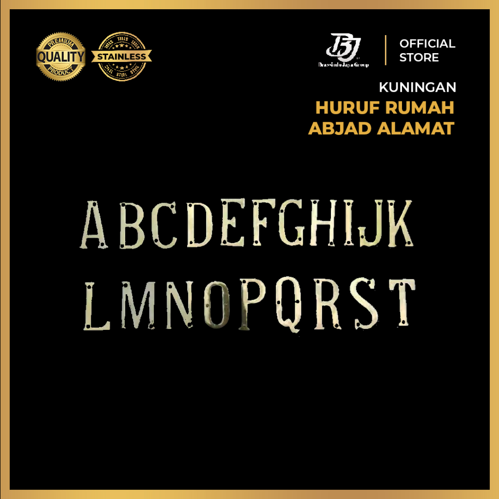 Jual Huruf Abjad Rumah Bahan Kuningan Tinggi 10cm | Shopee Indonesia