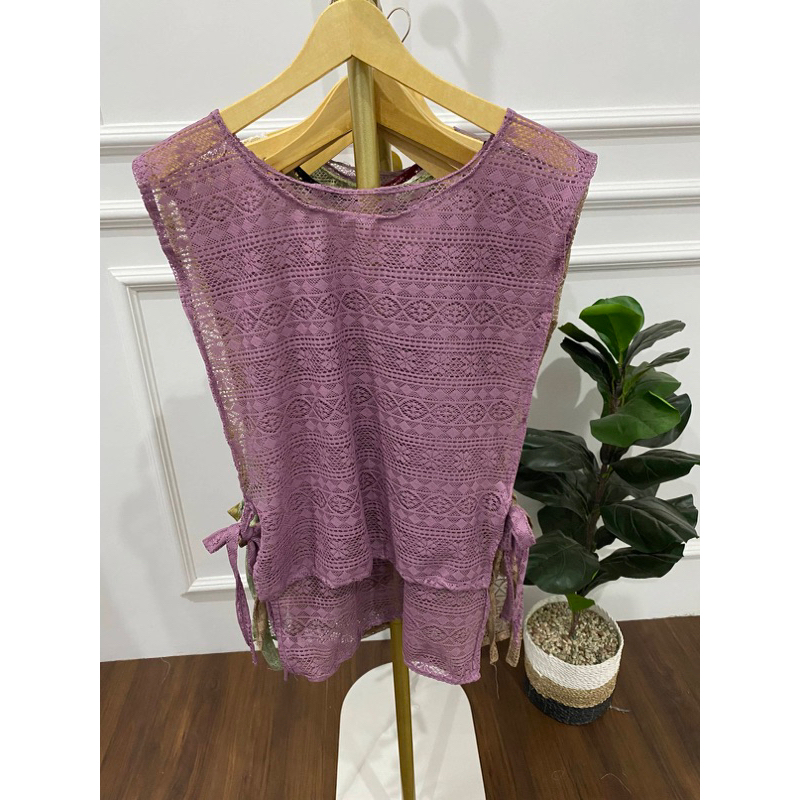 Jual VEST BURKAT TALI PREMIUM / VEST BRUKAT TALI/ LACE ROMPI BRUKAT ...