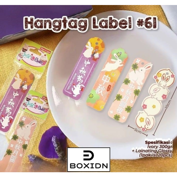 Jual 20pcs hangtag kelinci hangtag mooncake hang tag mooncake hangtag ...