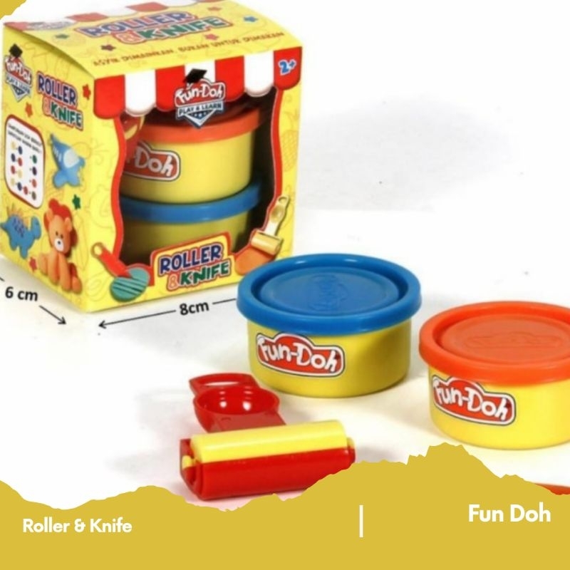 Jual Pay doh Fun doh mainan lilin roller and knife | Shopee Indonesia