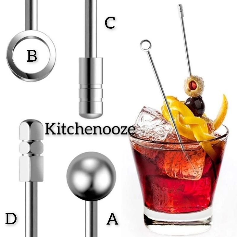 Jual STAINLESS STEEL COCKTAIL FRUIT PICK NEEDLE I Alat Garnish Penusuk ...