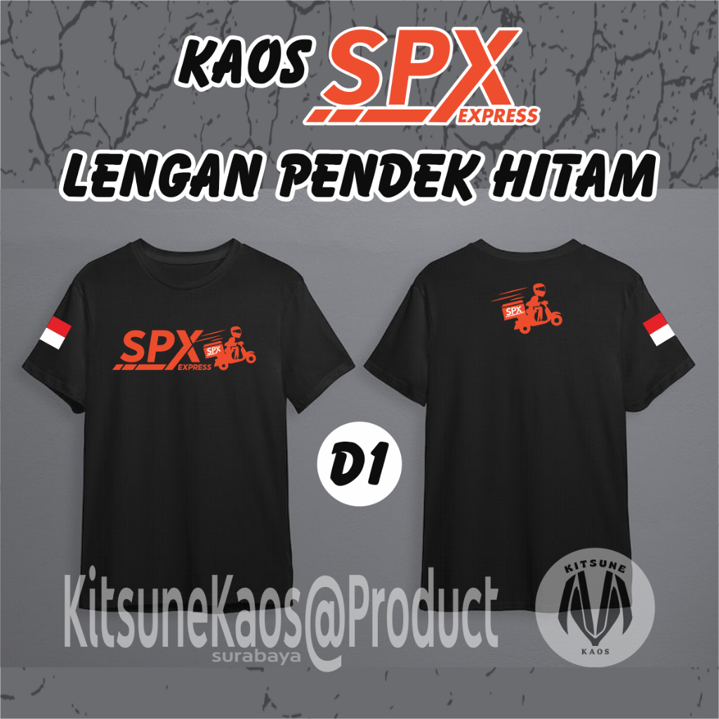 Jual Kaos SPX EXPRESS ( Logo Baru )/Sablon DTF/Hitam/Desain SPX MOTOR ...