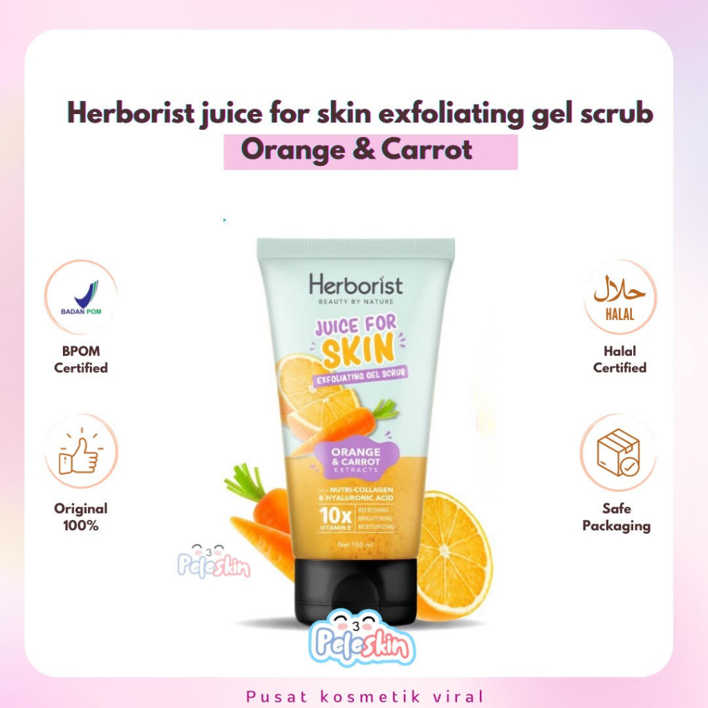 Jual Herborist Juice For Skin Exfoliating Gel Scrub Orange & Carrot - 150ml | Shopee Indonesia